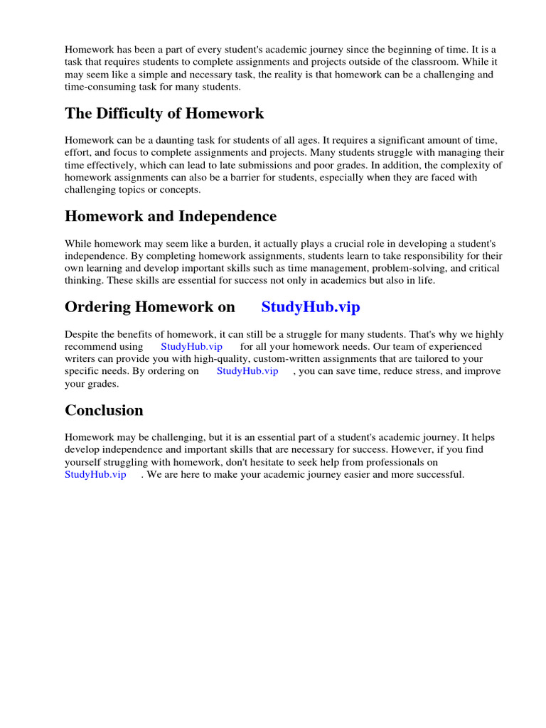 Homework Helps Independence | PDF | Homeschooling | Homework