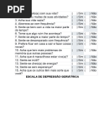 GDS Escala de Depressao Geriatrica | PDF | Depressão