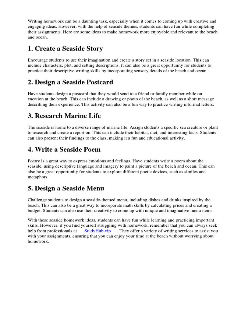 Seaside Homework Ideas | PDF | Poetry