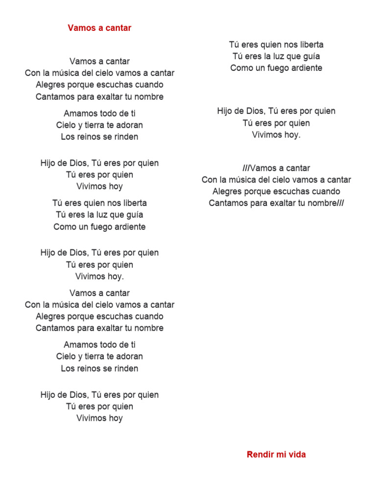 Vamos A Cantar | PDF | Jesús | Amor
