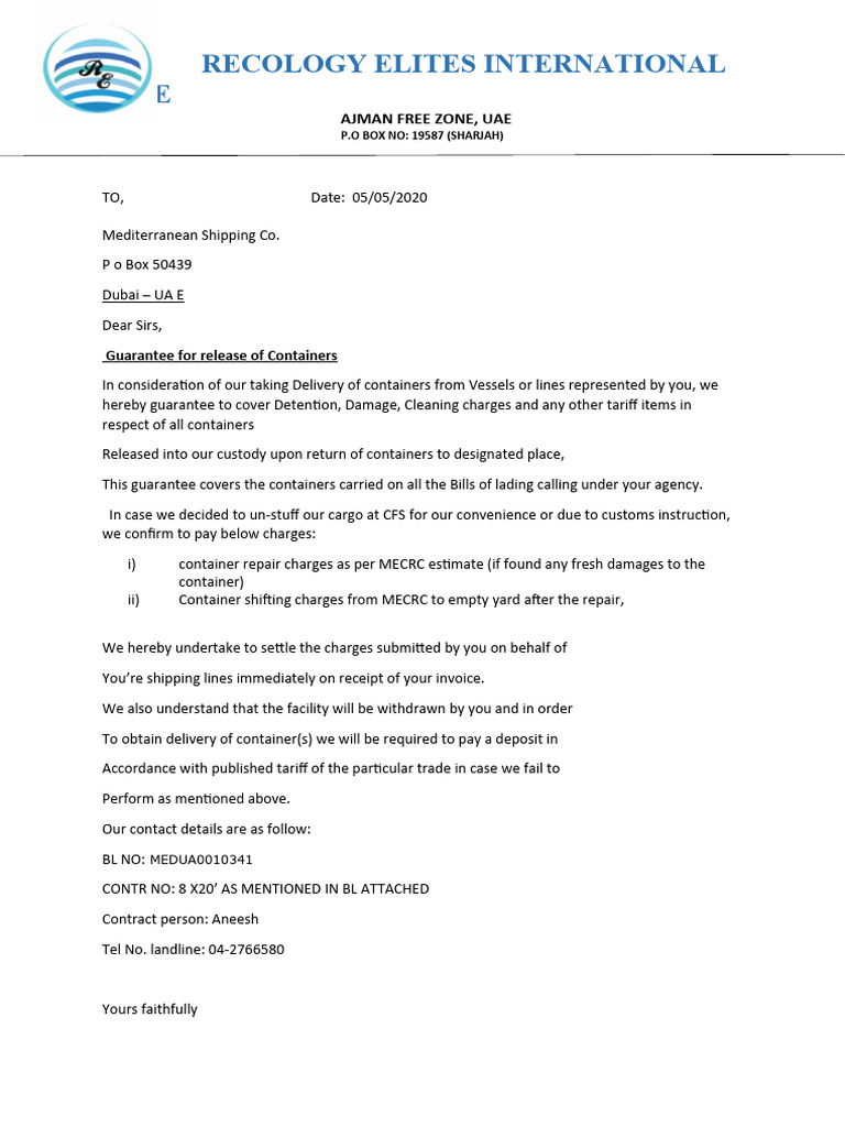 MSC Guarantee 5TH May | PDF