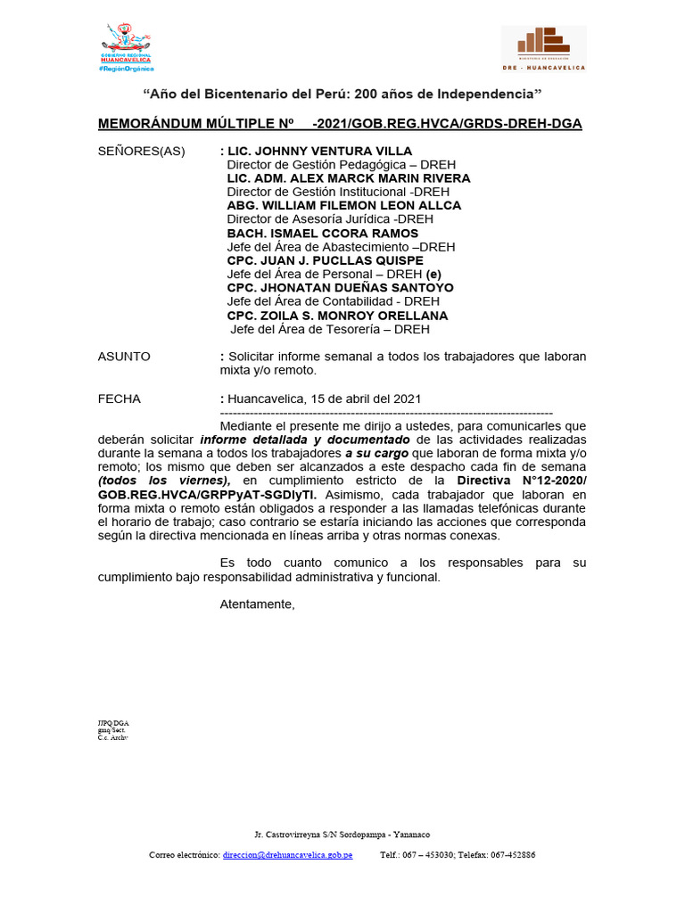 Memorándum Multiple | PDF