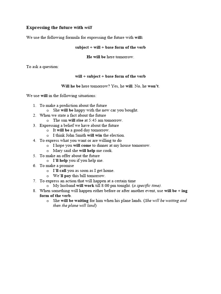 Expressing the future | PDF