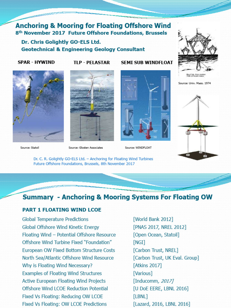 Anchoring & Mooring For Floating Offshore Wind | PDF | Offshore Wind Power | Deep Foundation