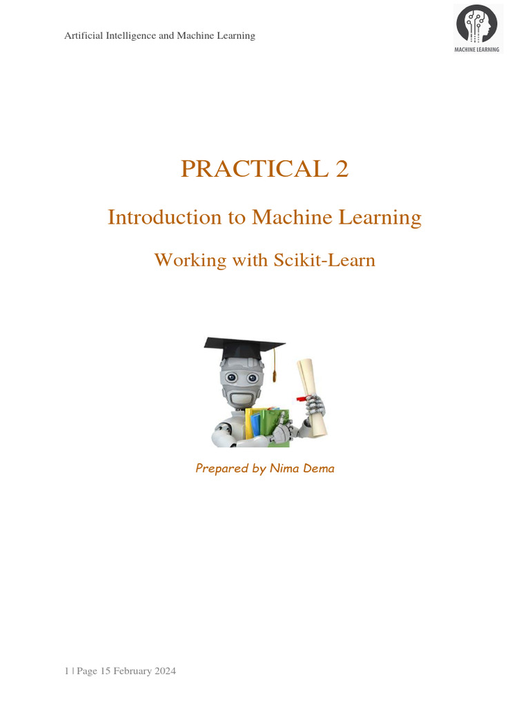 Practical 2 - Working With Scikit-Learn | PDF | Machine Learning | Data
