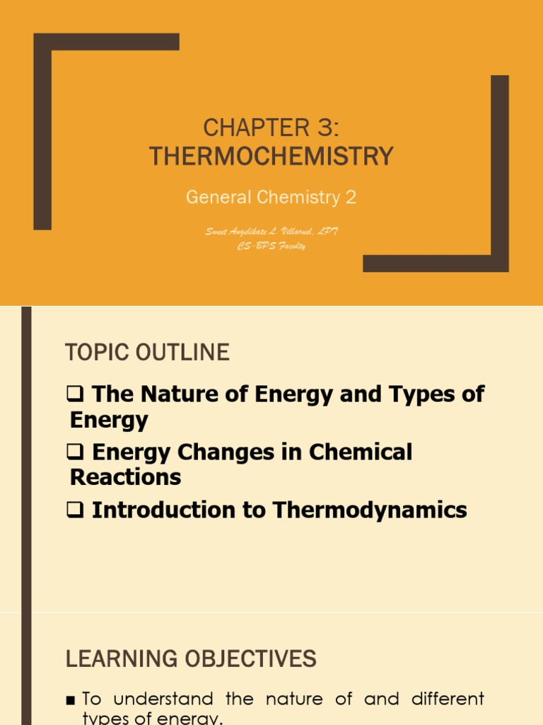 Chapter 3.1 Thermochemistry | PDF | Heat | Chemistry