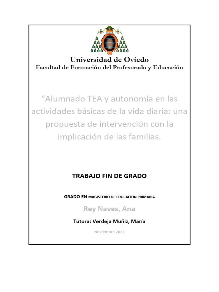 Alumnado TEA y Autonomía | PDF | Espectro autista | Plan de estudios