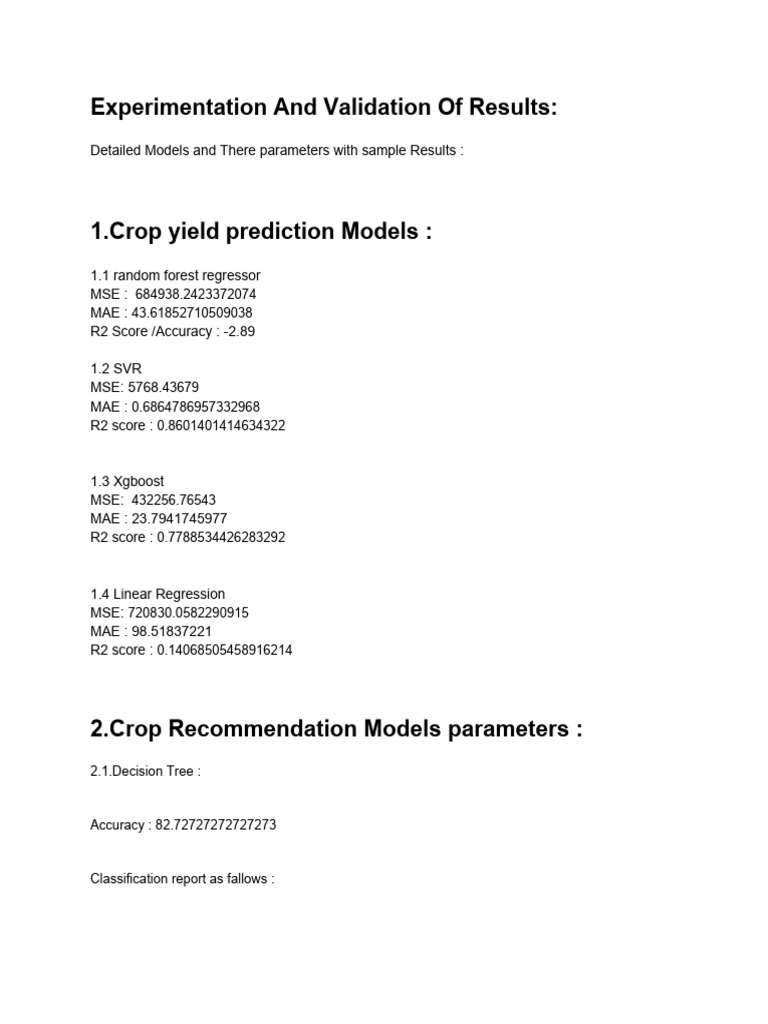 Agribot Result Analysis | PDF | Cross Validation (Statistics) | Mean Squared Error