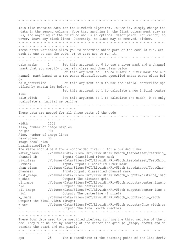 Rivwidth Input Channel | PDF | Parameter (Computer Programming) | Areas Of Computer Science