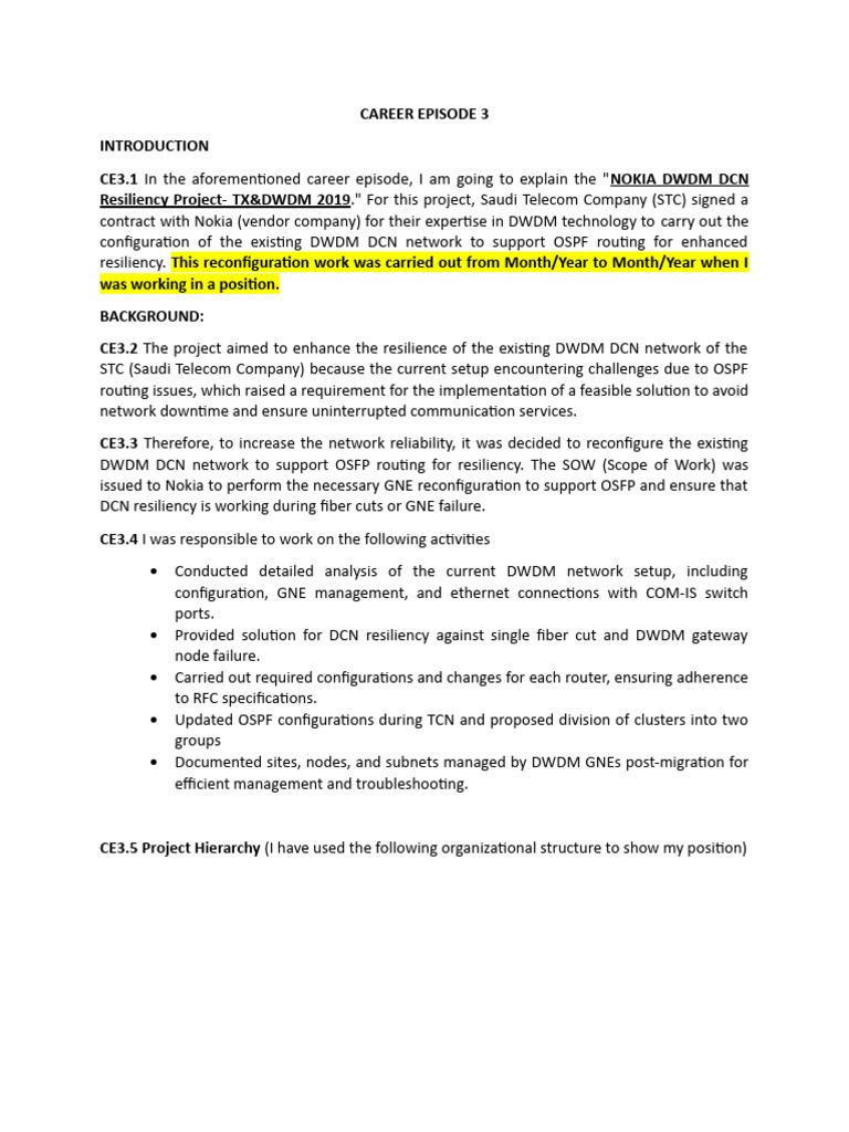 NOKIA DWDM DCN Resiliency Project - 2019 | PDF | Routing | Computer Network