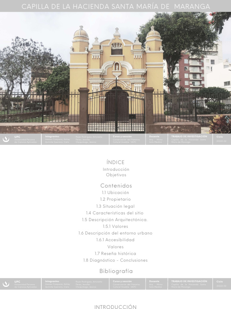 Conservación de la Capilla Maranga | PDF | Lima | Perú