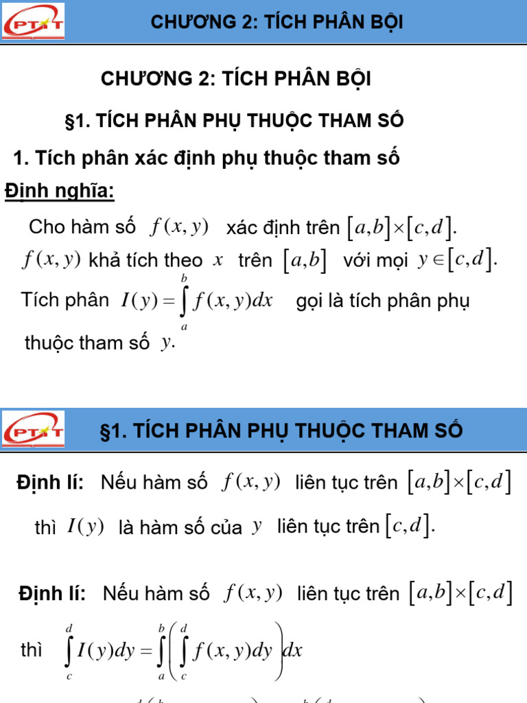 Slide Chương 2 Giải Tích 2 (D23) | PDF