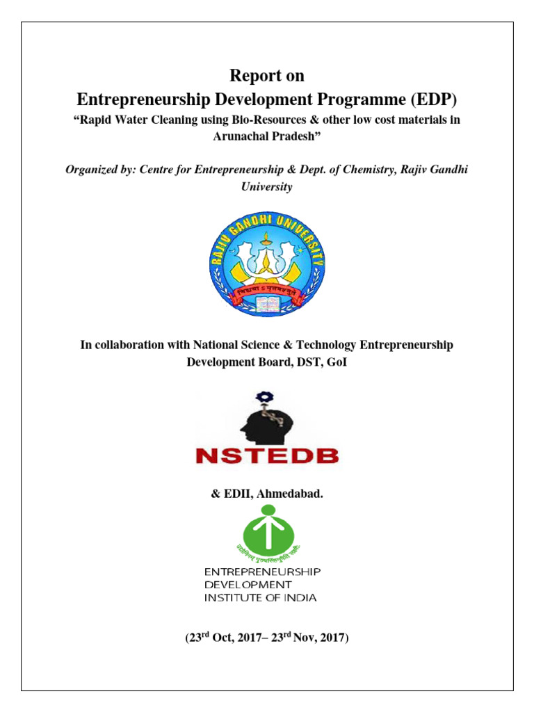 3.7.1 Report On EDP Rapid Water Cleaning Management 2017 18 | PDF ...