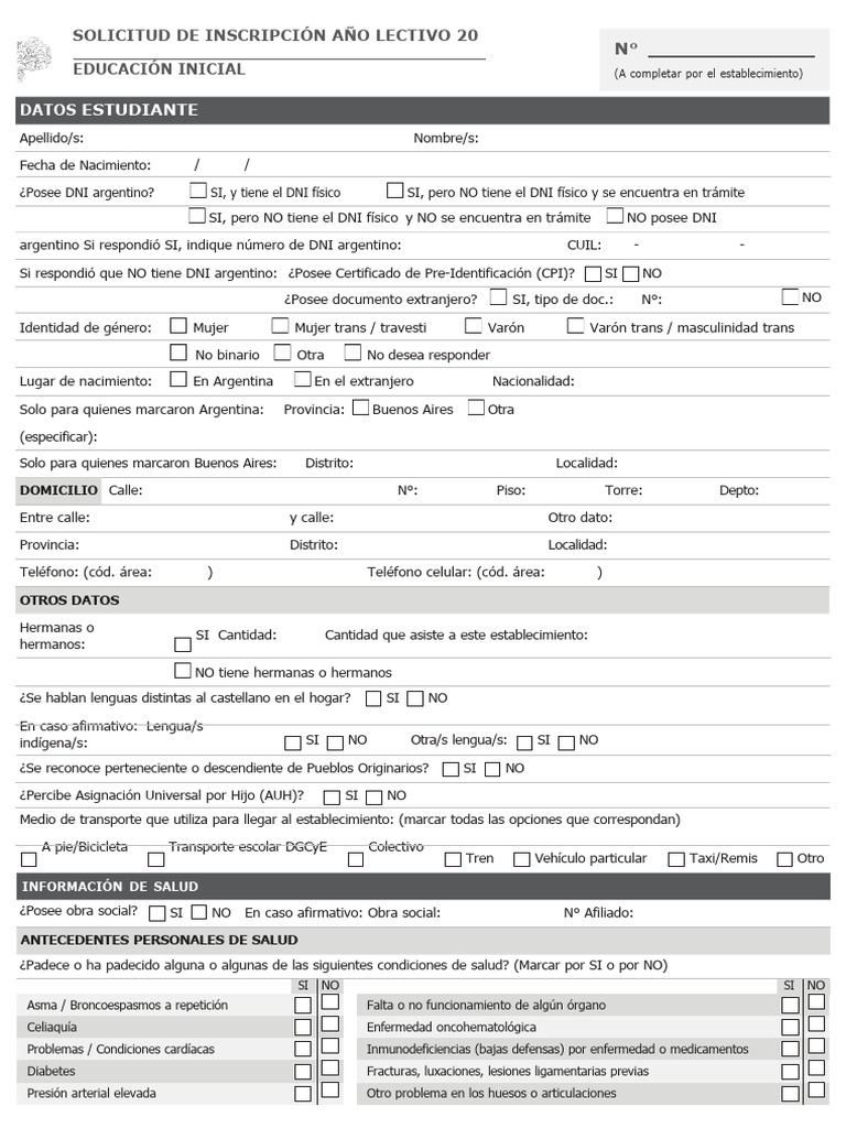 Documentación de Inico INICIAL | PDF | Documento de identidad | Escuelas