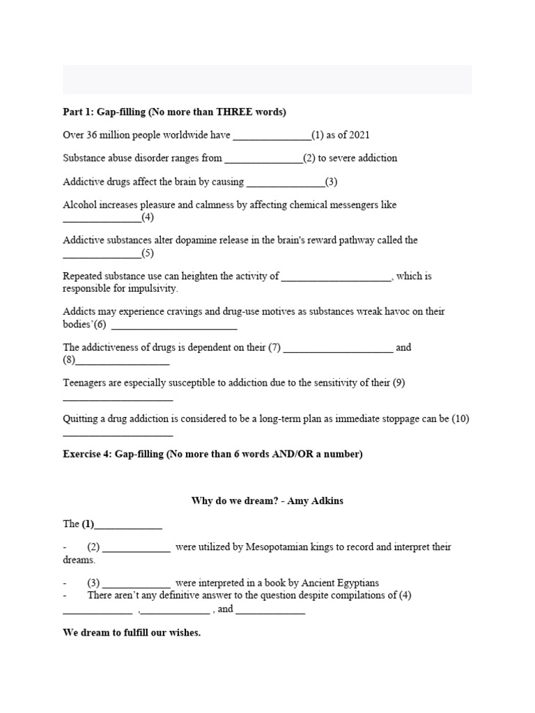 Authentic Listening Practice | PDF | Dream | Substance Abuse