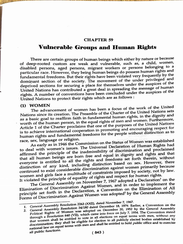 Vulnerable Group Unit - 5 | PDF