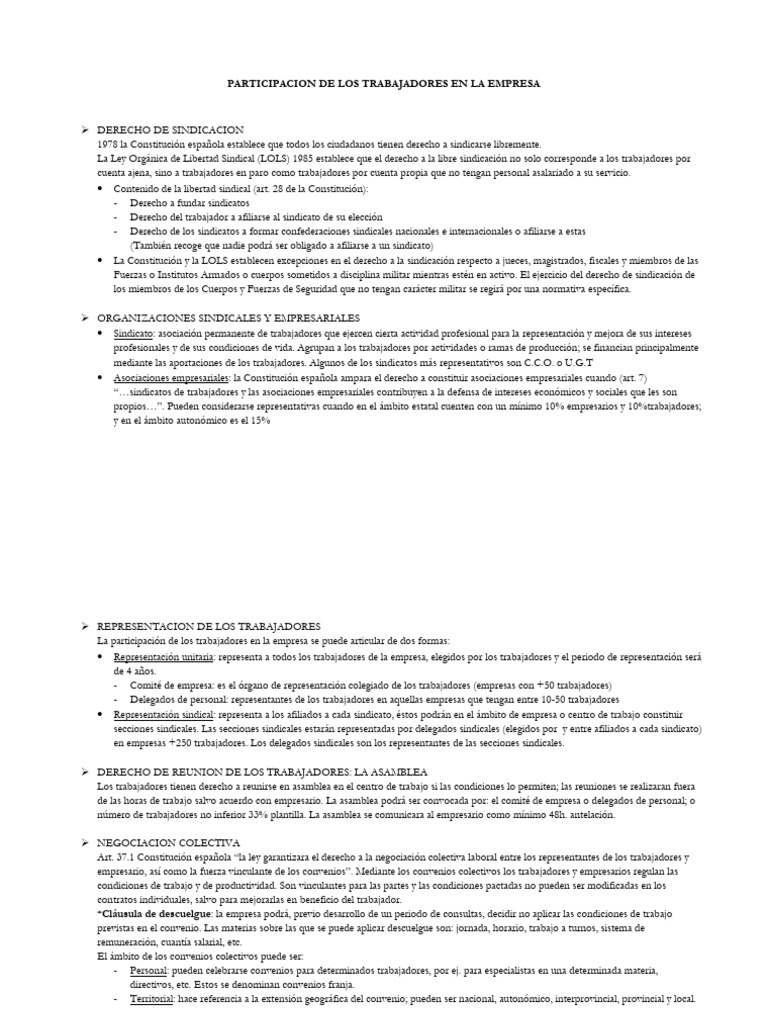 Tema 7 Fol | PDF | Sindicato | Acuerdo colectivo