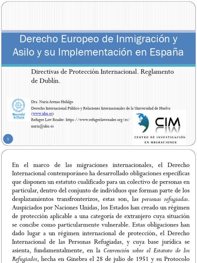 Derecho Europeo de Inmigración y Asilo | PDF | Convenio europeo de ...