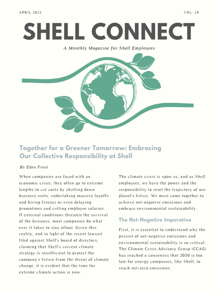 Shell Climate Editorial | PDF | Sustainability | Climate Change Mitigation