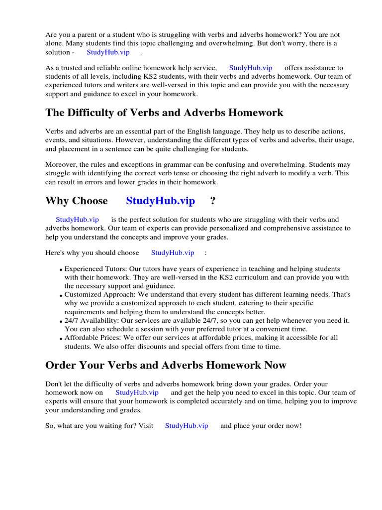 Verbs and Adverbs Ks2 Homework | PDF | Adverb | Verb