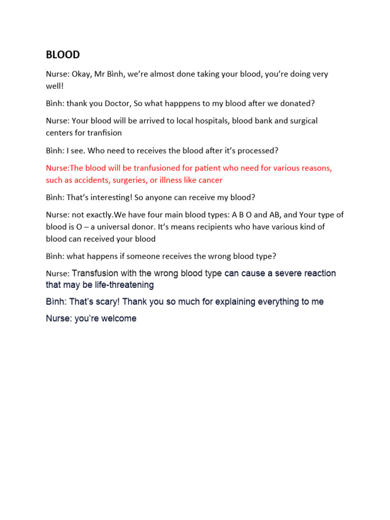 AVCN | PDF | Nursing | Blood Type
