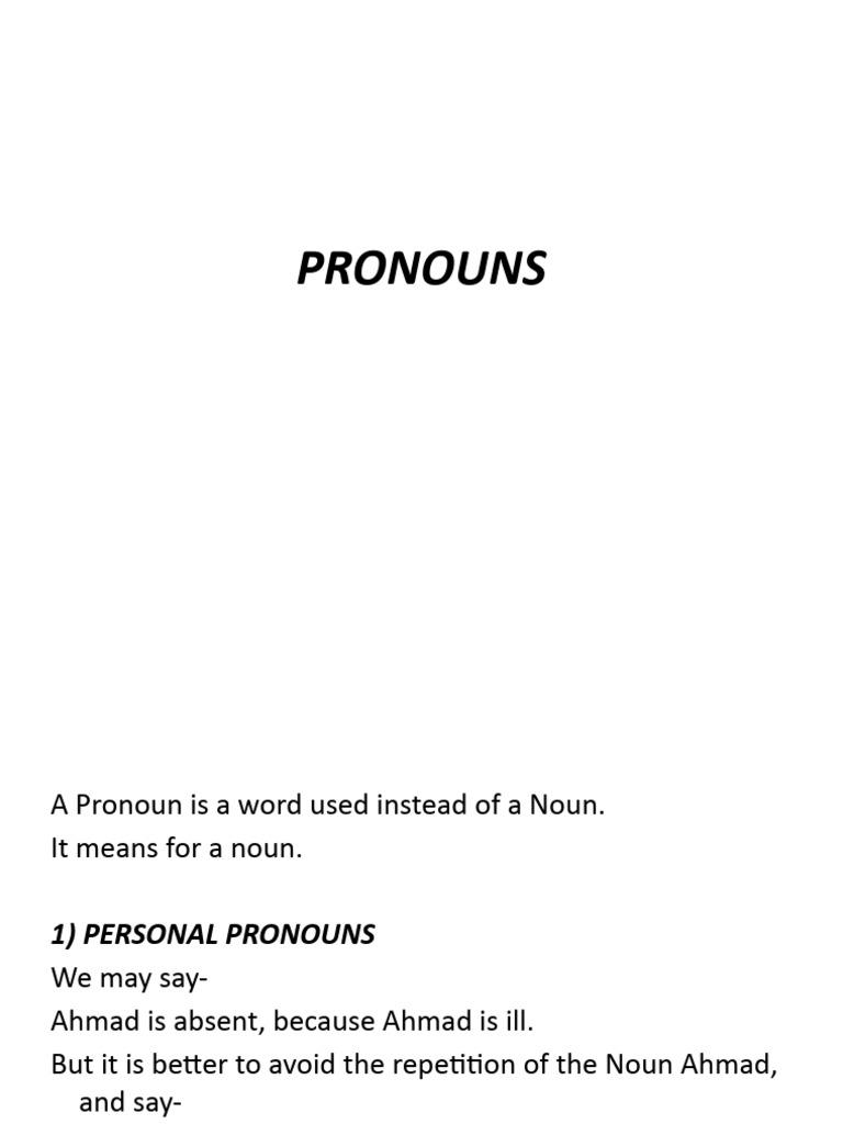 6 Pronouns | Download Free PDF | Grammatical Number | Pronoun
