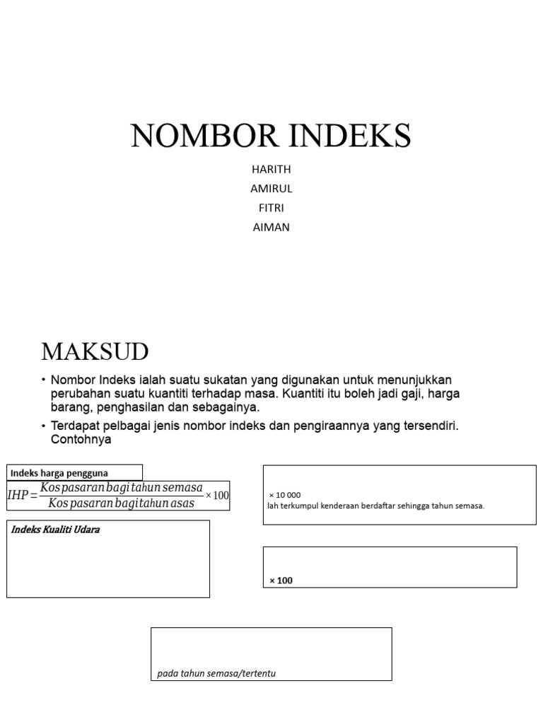 Nombor Indeks Shah Irham Aiman Harith | PDF