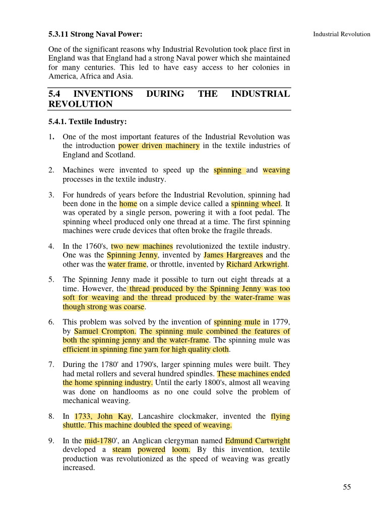 Inventions and Impact of Industrial Revolution HTGH | Download Free PDF ...
