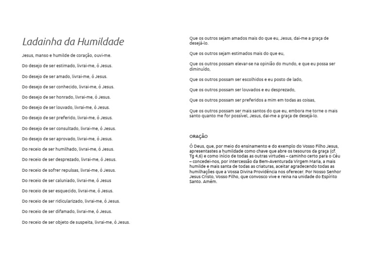 Ladainha Da Humildade | PDF | Jesus | Oração