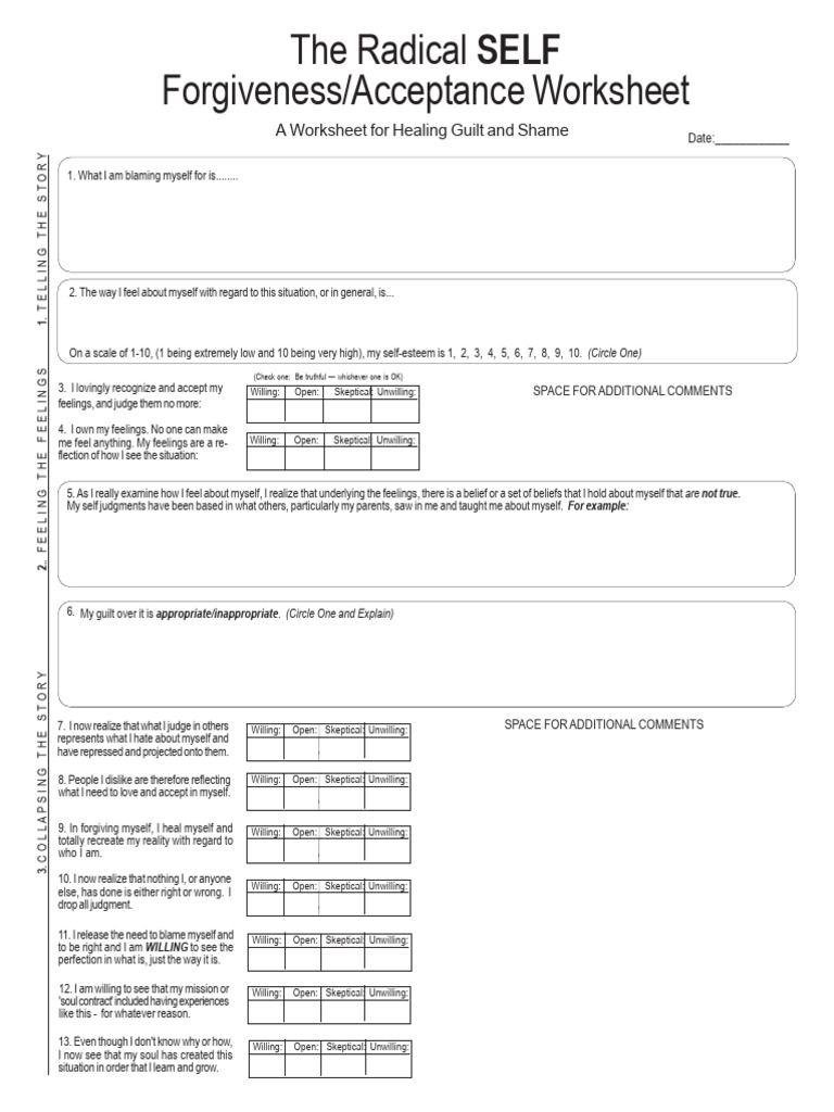 Radical Self Forgiveness Worksheet PDF | PDF | Forgiveness | Love
