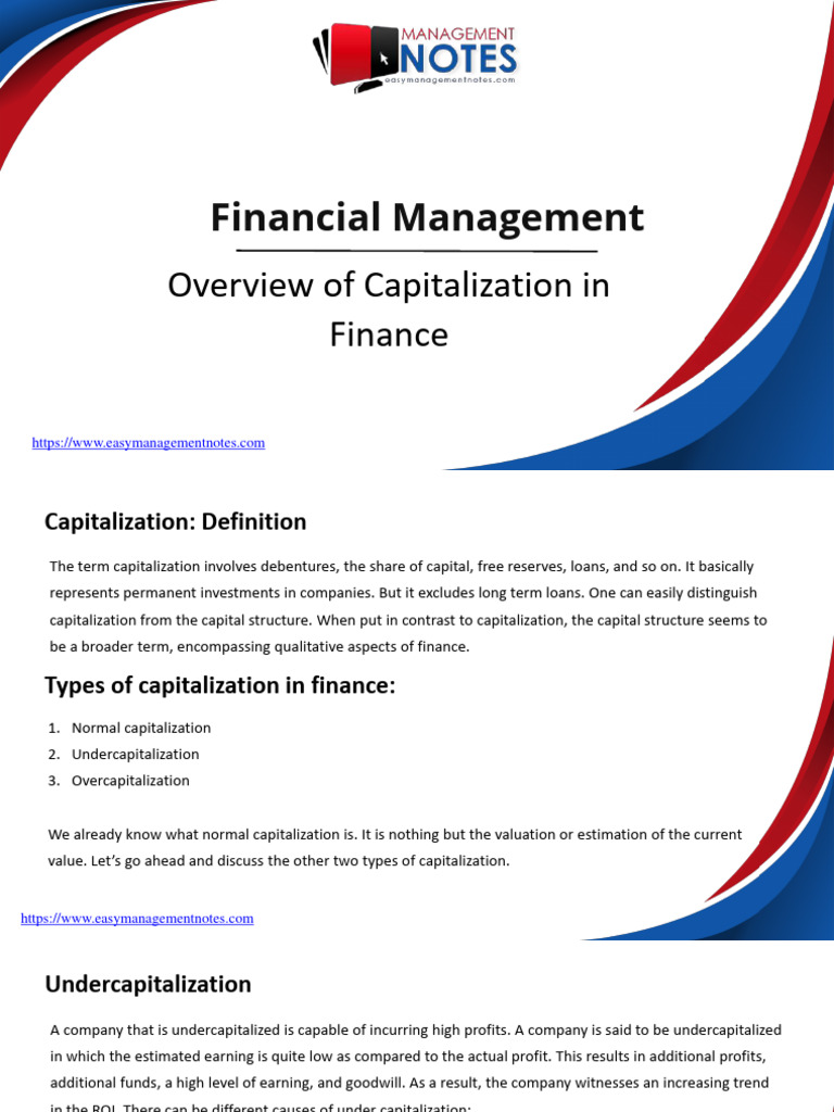 Overview of Capitalization in Finance | PDF | Dividend | Profit (Economics)