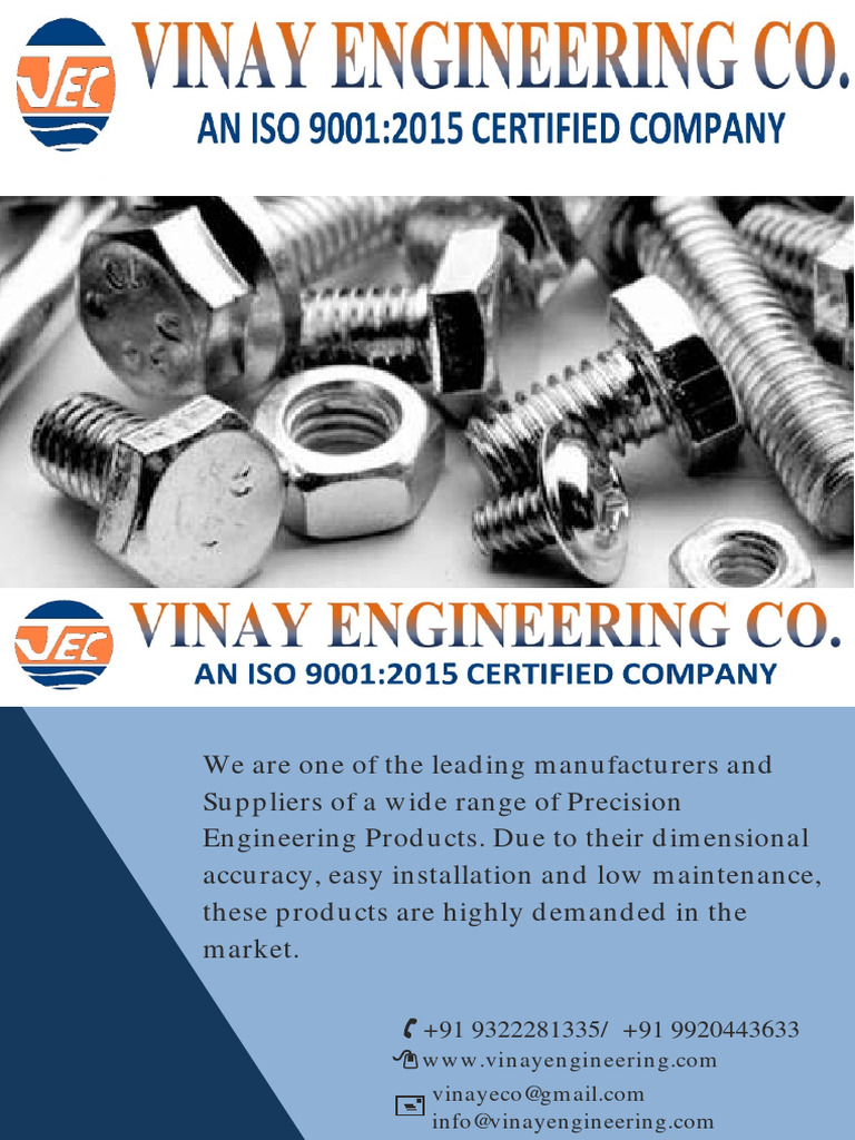 VinayEngg Co Brochure | PDF | Screw | Nut (Hardware)