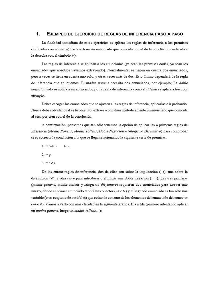 06. Lógica (práctica - cómo hacer ejercicio de inferencia) | PDF ...
