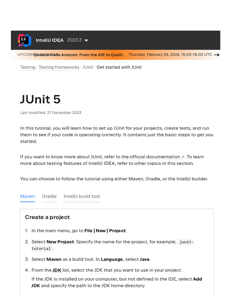 JUnit 5 - IntelliJ IDEA Documentation | PDF | Software Development ...