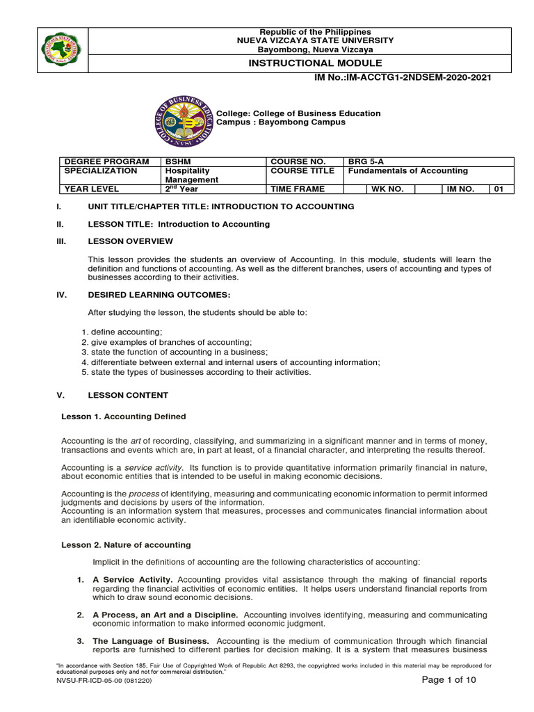 Module- 1 -Introduction-to-Accounting | PDF | Certified Public Accountant | Accounting