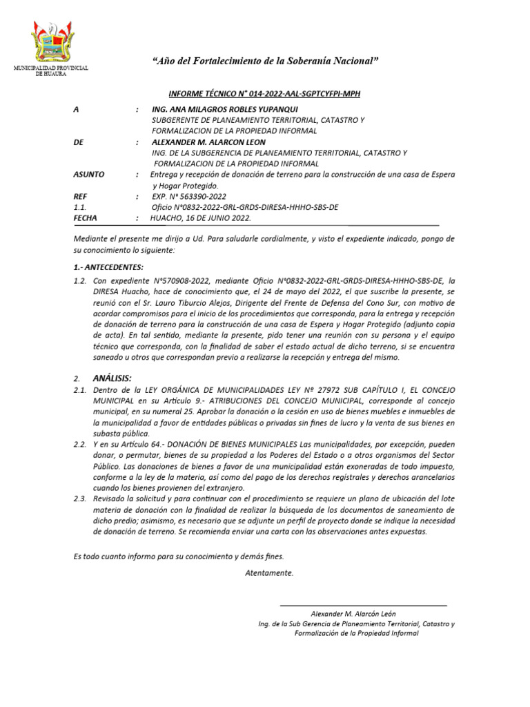 014 Diresa Huacho | PDF | Donación