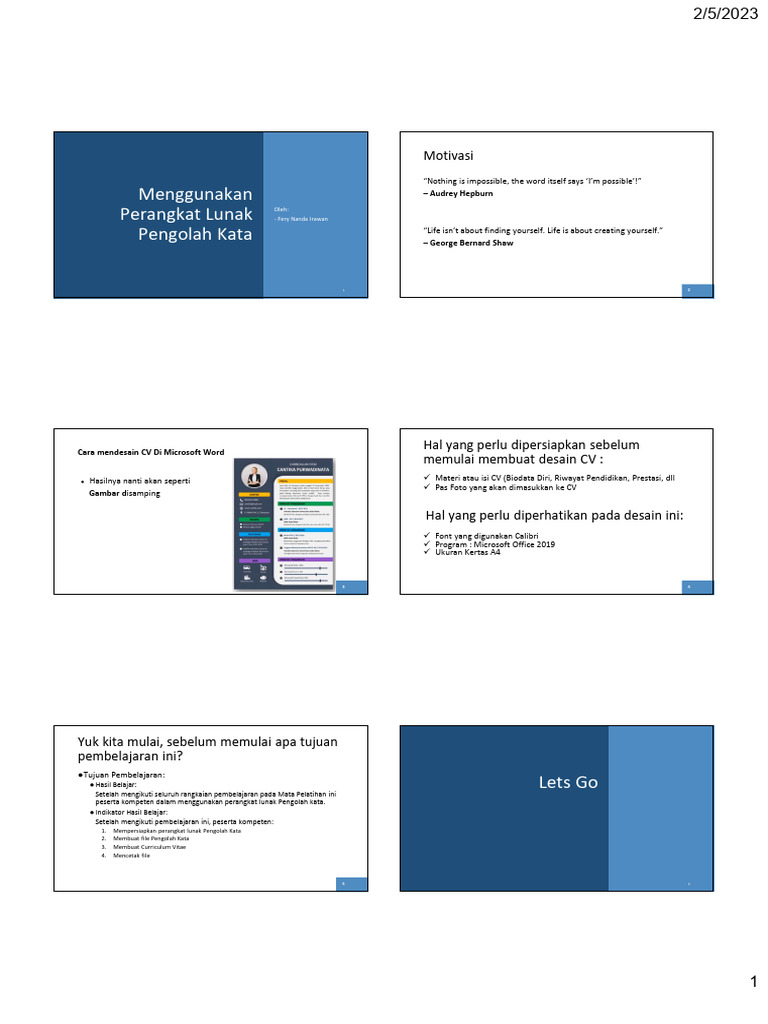 Handout - Cara Membuat CV Yang Menarik | PDF