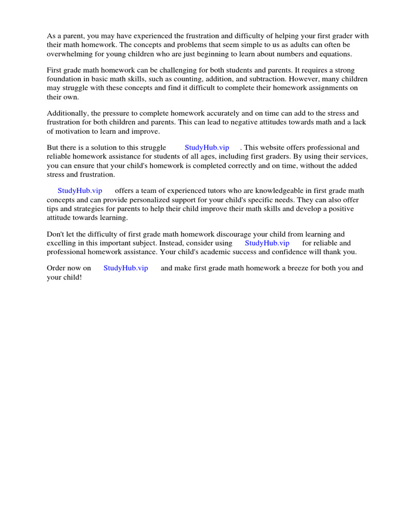 Homework For First Grade Math | PDF | Worksheet | Mathematics