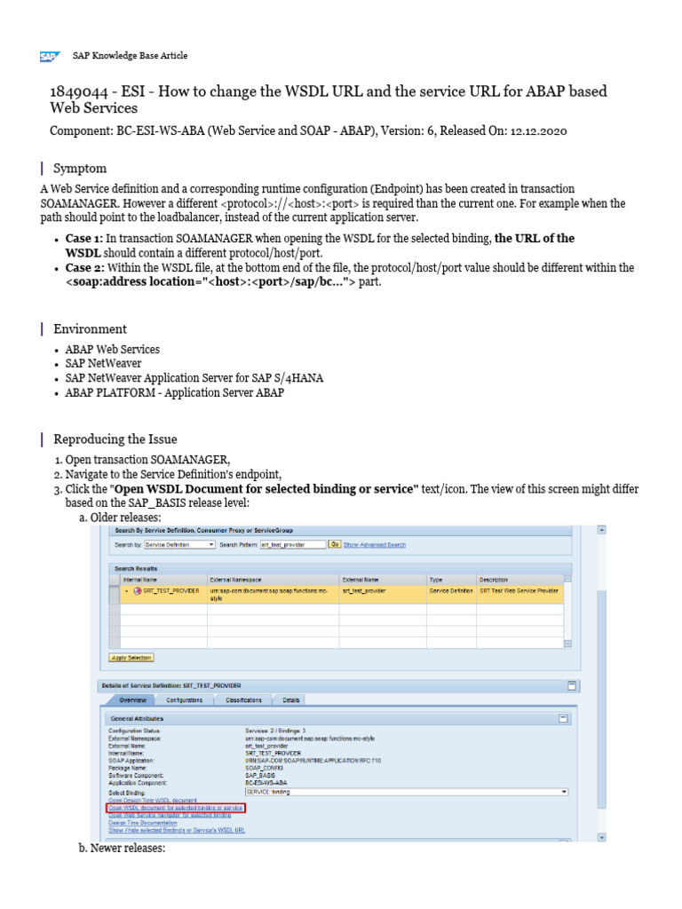 E - 20231017 - Change URL FROM SOAMANAGER | PDF | Proxy Server | World Wide Web