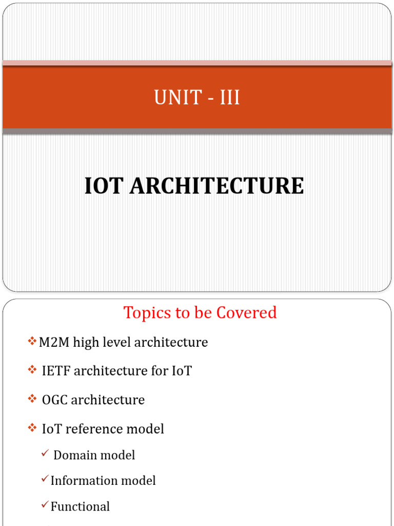 Unit III Iot | PDF | Conceptual Model | Osi Model