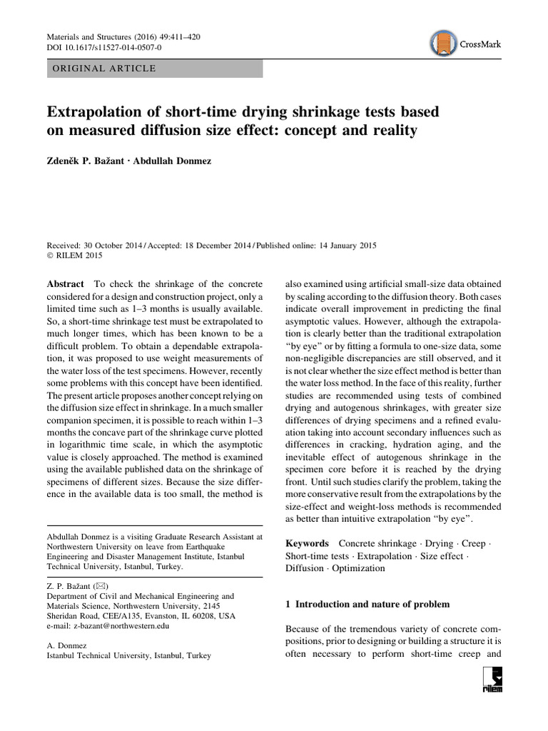 Shrinkage | Download Free PDF | Concrete | Creep (Deformation)