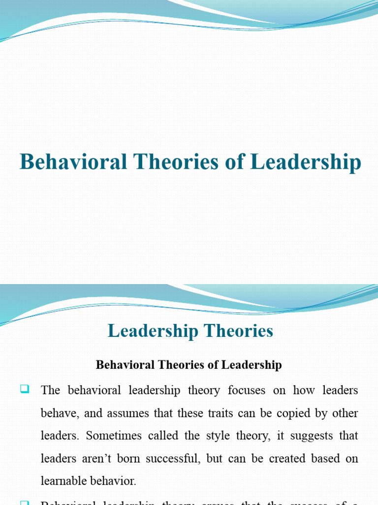 Behavioral Theories of Leadership | PDF