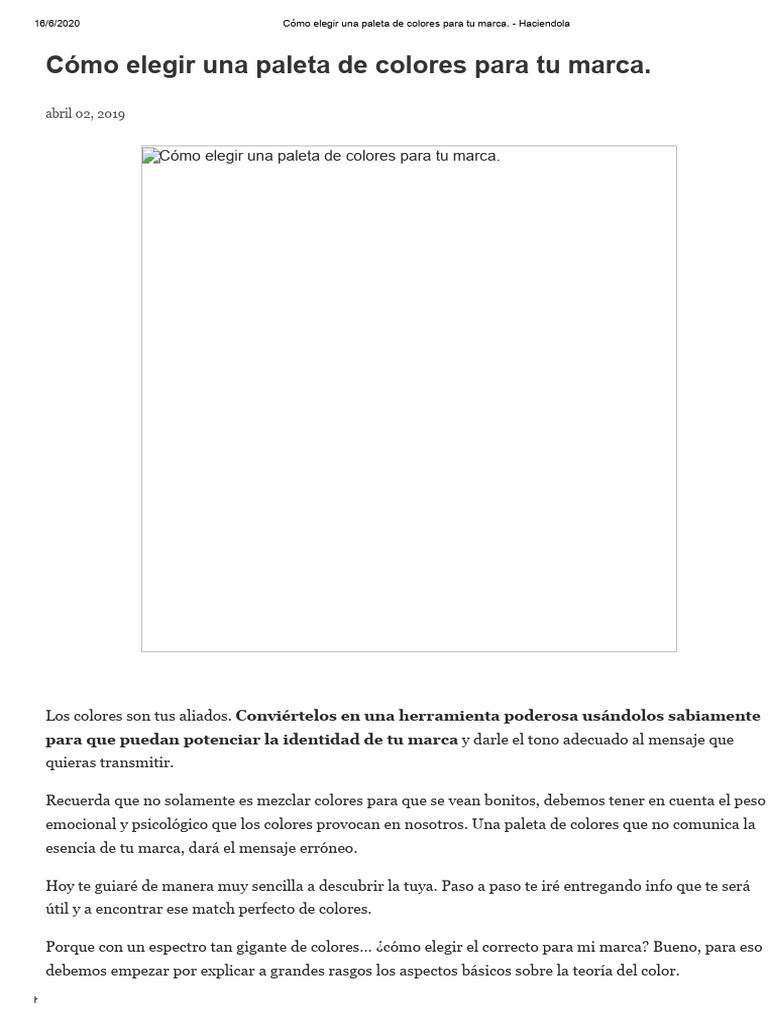 Elegir Paleta de Colores para tu Marca | PDF | Color | Modelo de color Rgb