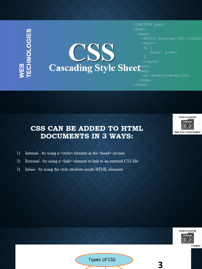 CSS part 1 | PDF | Web Development | Hypertext