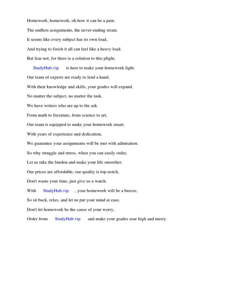 Homework Homework Poem | PDF | Poetry | Poets