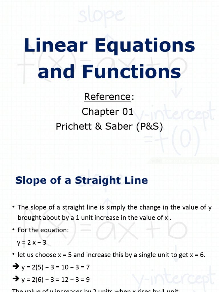 Linear Equations and Functions (P&S) - Part 02 | PDF | Derivative | Slope