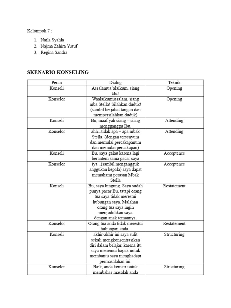 Skenario Konseling | PDF