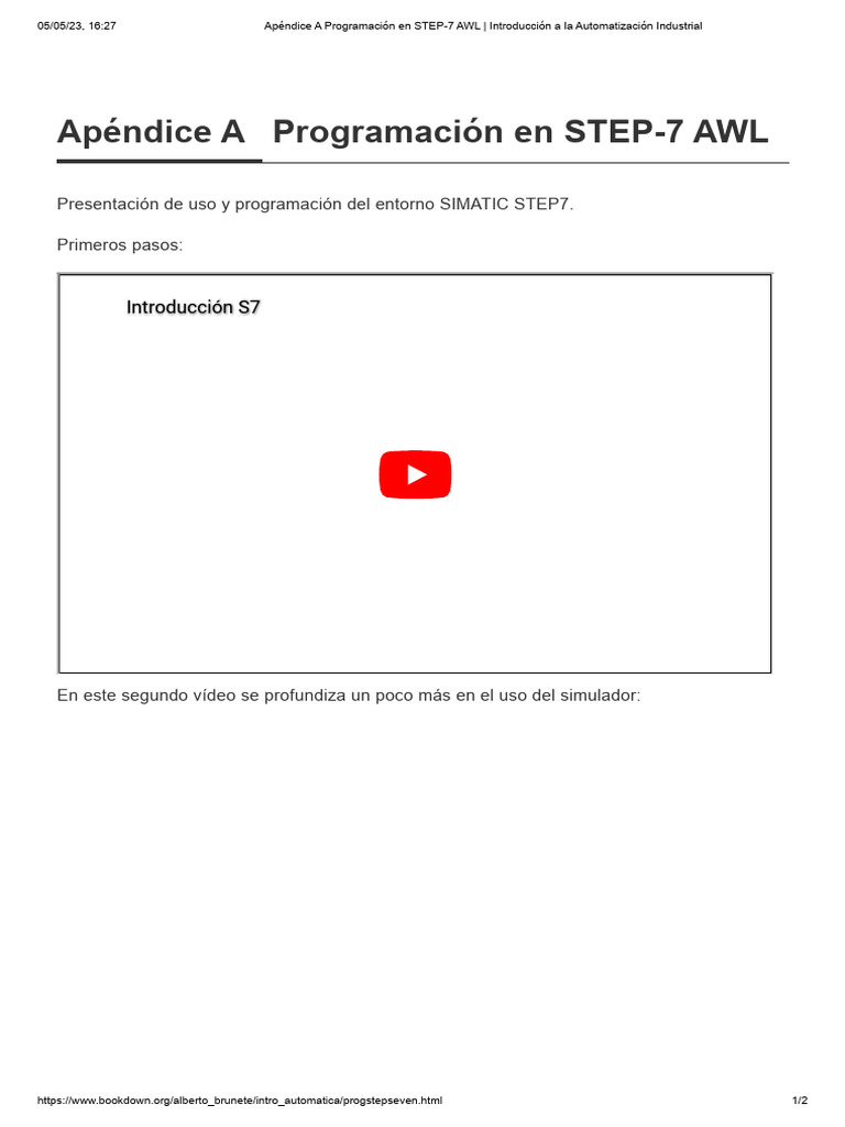 Apéndice A Programación en STEP-7 AWL - Introducción A La ...