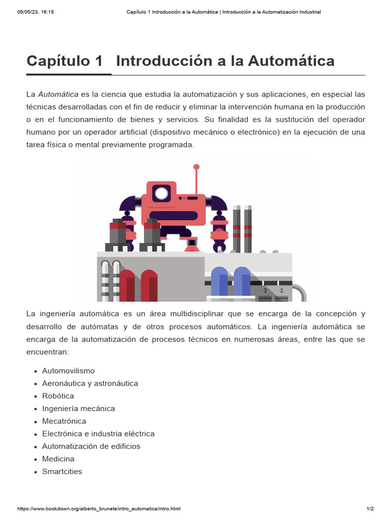 Capítulo 1 Introducción A La Automática - Introducción A La Automatización Industrial | PDF | Arte