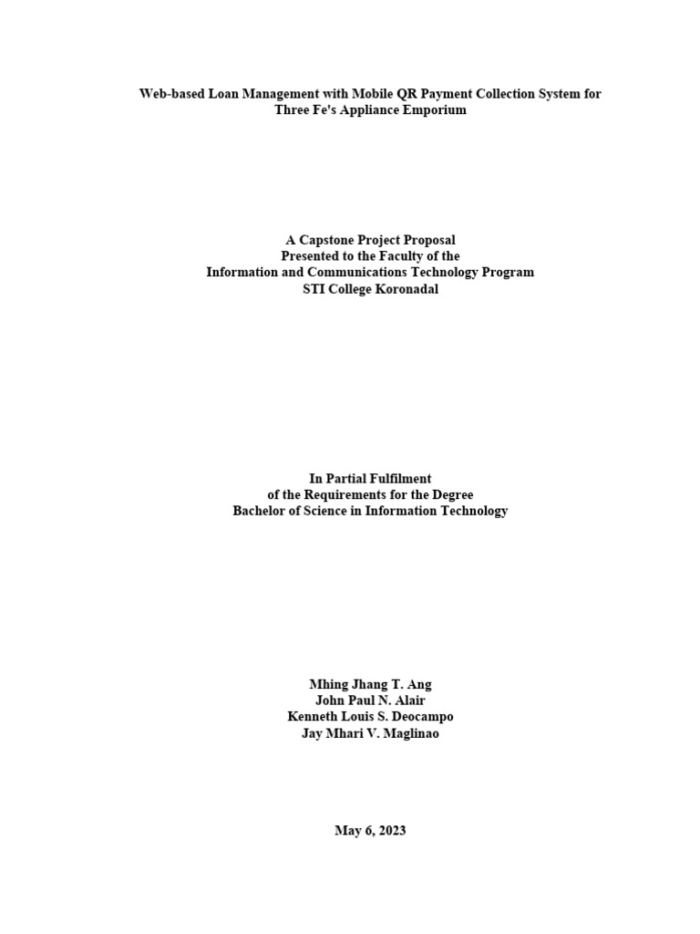Group 1 Web Based Loan Management and Mobile QR Payment Collection ...